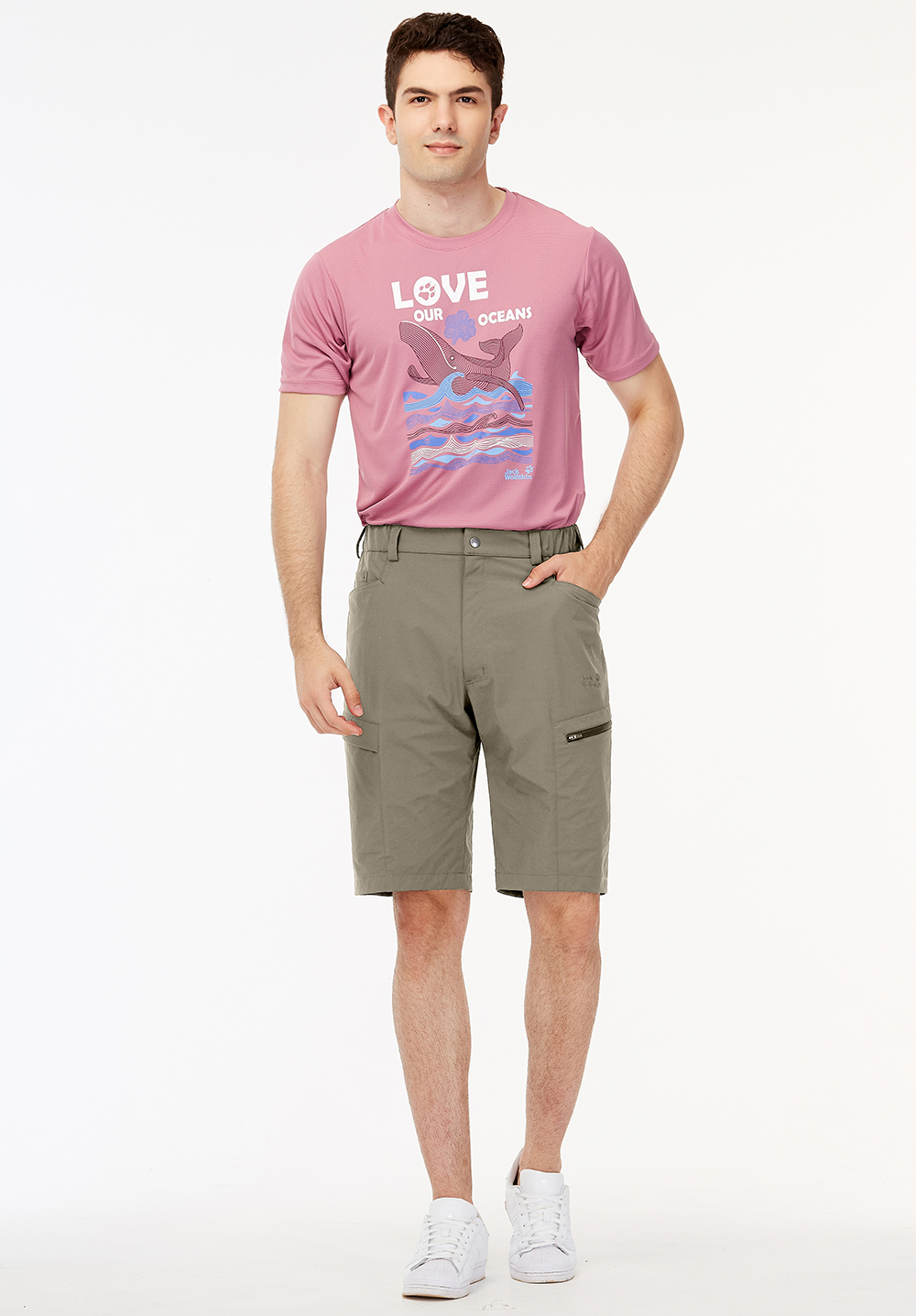 Jack Wolfskin 男 簡約設計快乾休閒短褲 登山褲『棕』 - PChome 24h購物