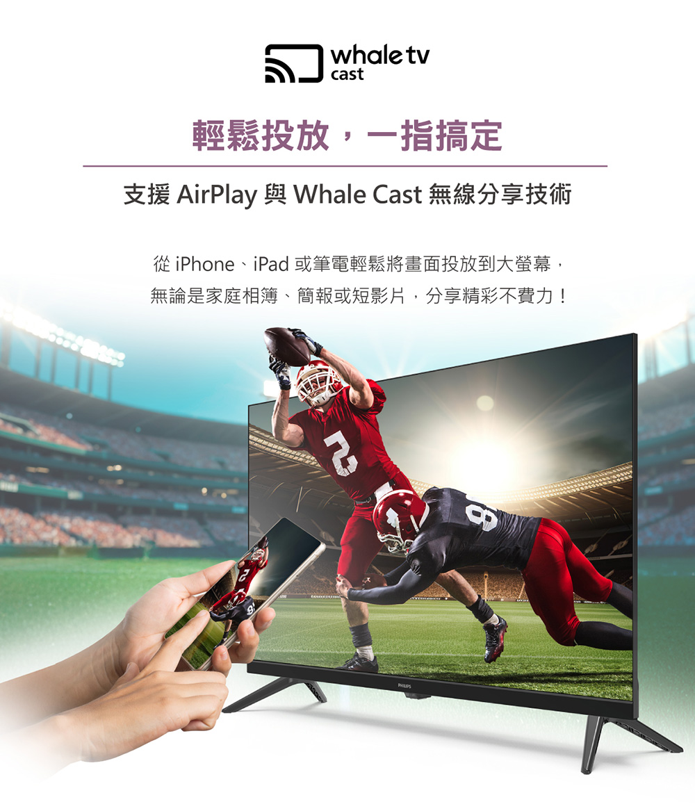 PHILIPS 飛利浦 32型 HD Whale TV 智慧聯網顯示器 32PHH6220 (不含安裝) - PChome 24h購物